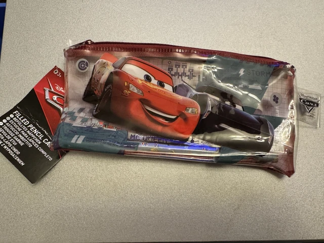 DISNEY PIXAR CARS Lightning McQueen Filled Pencil Case Rubber Ruler ...