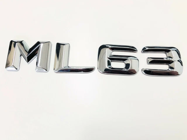 ML63 SCHRIFTZUG ML 63 Emblem Mercedes-Benz Aufkleber Chrom Silber AMG ...