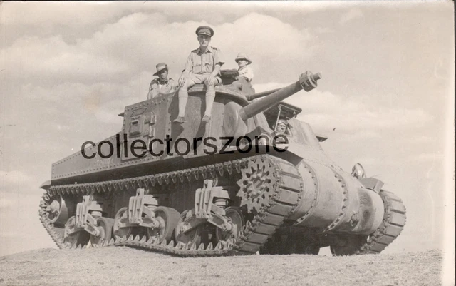 WW2 INDIA BRITISH Soldiers M3 Grant Tank original 5.25 x 3.5 Inch £20. ...