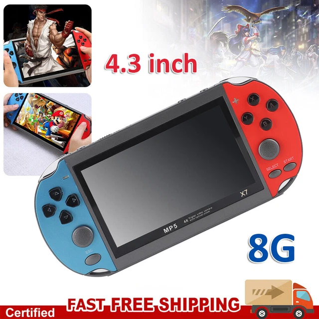 4.3& HANDHELD SPIELKONSOLE 2000+ Spiele MP5 X7 Kinder Video Retro Game ...