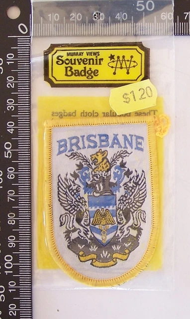 VINTAGE BRISBANE COAT Of Arms Qld Embroidered Souvenir Badge Sew-On ...