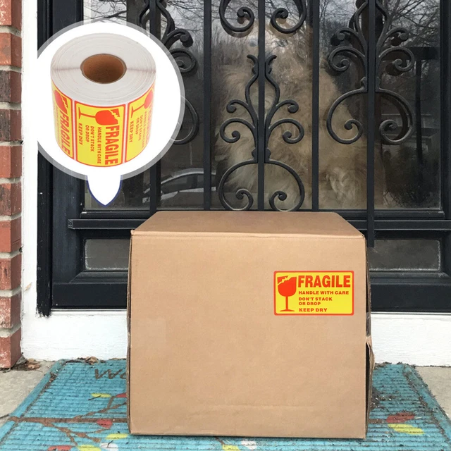 PACKAGING HANDLING LABELS Fragile Warning Label Mark Fragile Sticker £ ...