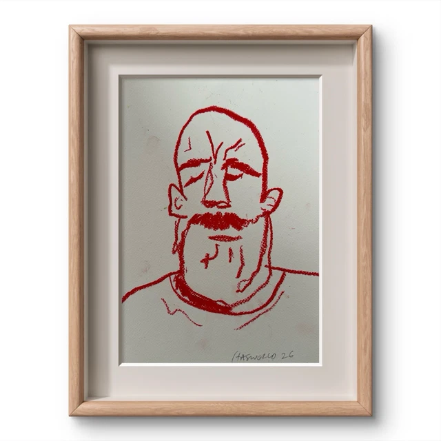 HASWORLD ORIGINAL BEARDED Man ABSTRACT Art EXPRESSIONISM GALLERY ...