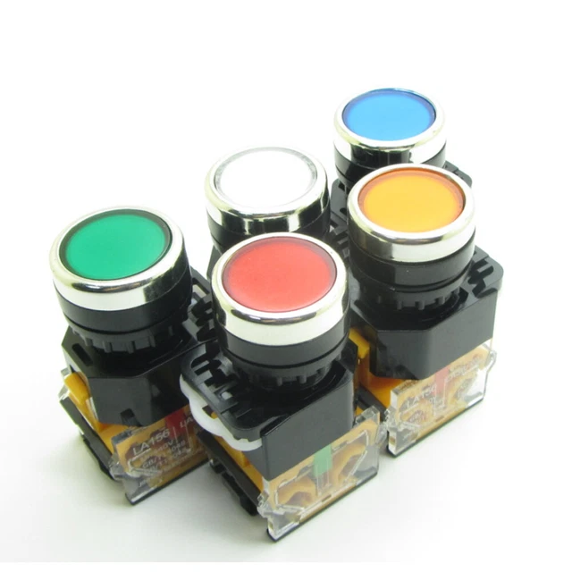 22MM SELF LOCKING Push Button Switch On Off Momentary Latching Start ...