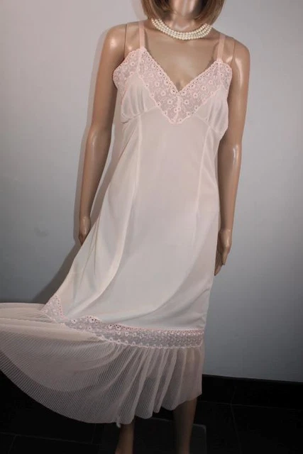VTG 50S PEACH Silky Soft Ultra Sheer Nylon Full Slip Petticoat 18-20 ...