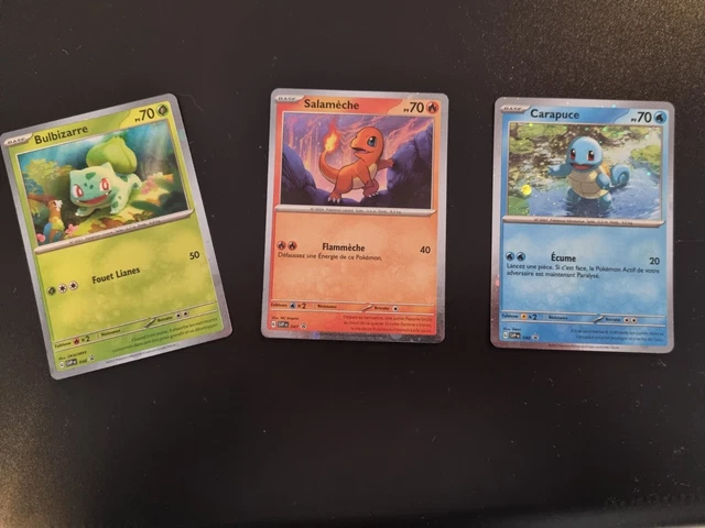 CARTES PROMO STARTER Pokemon 151 Neuf FR Bulbizarre 46 Salameche 47 ...