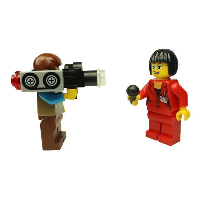 LEGO CITY MINIFIGURES reporter e cameraman televisivo microfono da ...
