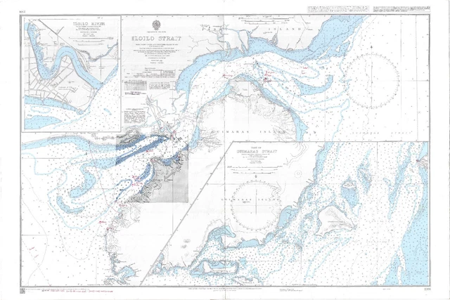 ADMIRALTY 2391 PHILIPPINE Islands Iloilo Strait Map Chart Marine Wall ...