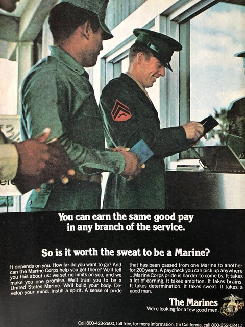 VINTAGE 1975 MARINE Corps USMC recruiting original color ad £3.77 ...