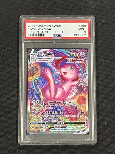 POKEMON MEW VMAX Alternate Art Secret Rare 269/264 Frappe de Fusion PSA 9 COMME NEUF EUR 92,14 ...
