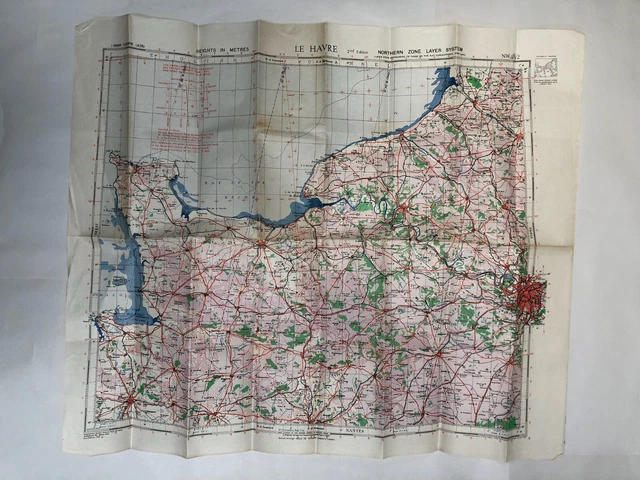 ORIGINAL WW2 BRITISH Army - Map of France - D-Day Normandy La Havre ...