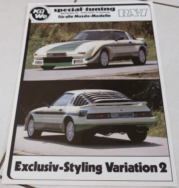 1980'S MAZDA RX7 RX-7 WANKEL KUWE TUNING Brochure Folder Prospekt ...