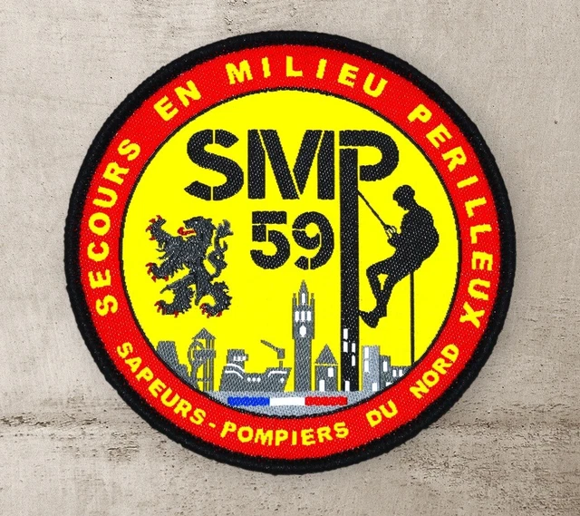 ANCIEN PATCH ÉCUSSON Pompier SMP GRIMP SDIS 59 Tissu Sécurité Civile ...