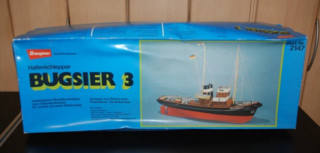 GRAUPNER NR. 2147 HAFENSCHLEPPER BUGSIER 3 Bausatz NEU in OVP + Beschlagsatz EUR 375,00 ...