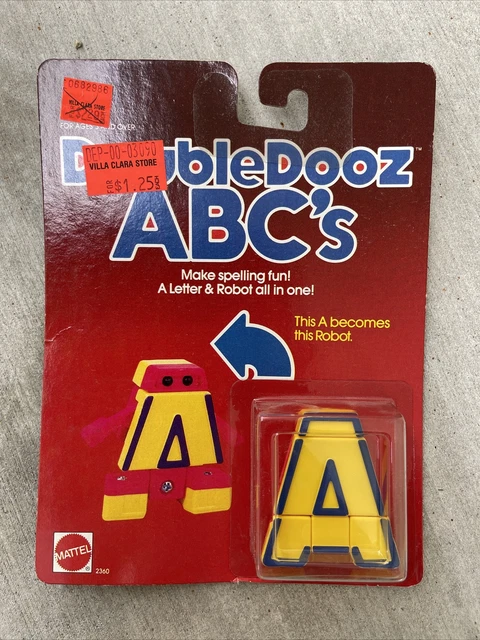 MATTEL DOUBLE DOOZ ABC's Transforming Blocks Letter A Robot New Vintage ...
