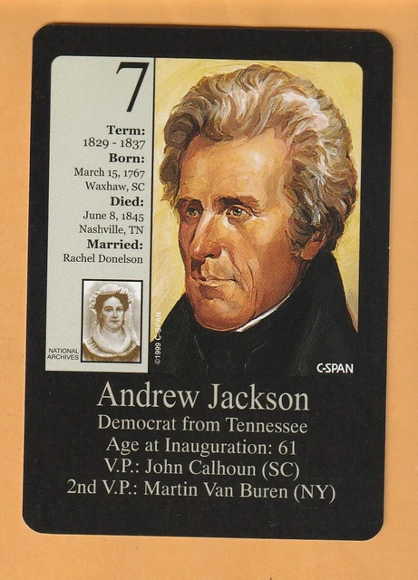 ANDREW JACKSON 1992 Little Debbie U.S. Presidents #7 13Q £3.80 - PicClick UK