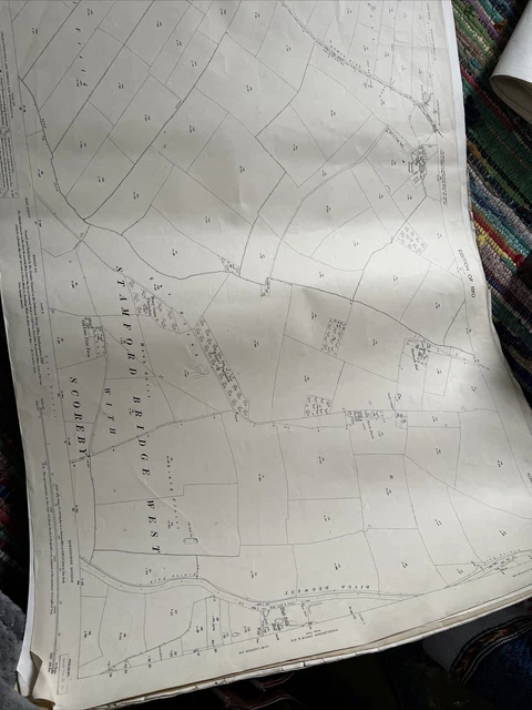 VINTAGE SURVEYORS TOWN Map Plan 1910 Stamford Bridge Roman Road Stage ...
