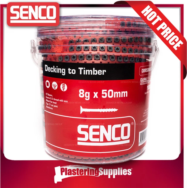 SENCO COLLATED SCREWS 8g x 50mm Decking Floor To Timber 1000 PACK ...