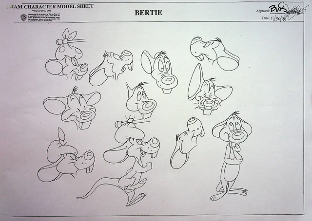 SPACE JAM CHARACTER Model Sheet BARNYARD DAWG Production Copy 11" x 18 ...