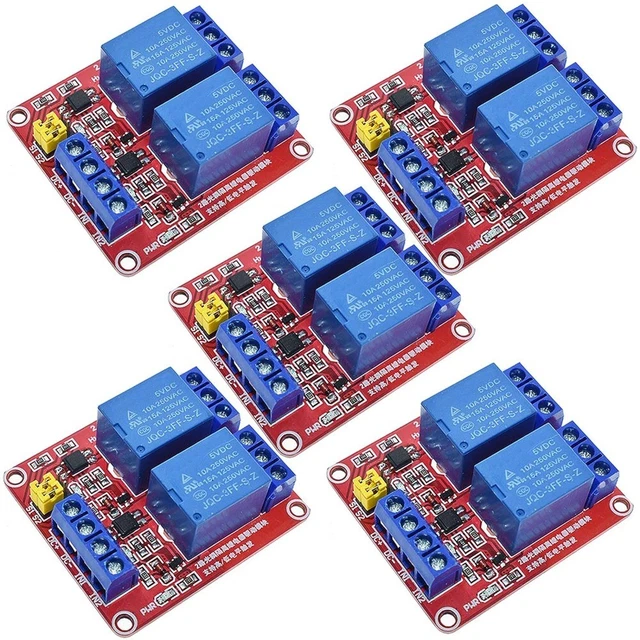 5PCS 2 CHANNEL Relay Module 5V Control Module PLC Automation Equipment ...