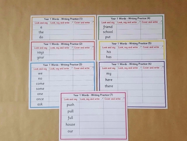 YEAR 1 WORDS, Writing Practice, common exception words, literacy/KS1 ...