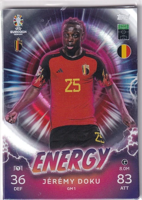 TOPPS EURO 2024 Match Attax Karte Energy GM 1 Jeremy Doku GM1 EUR 19,99 ...