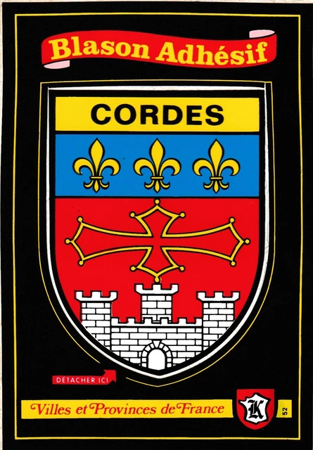 CPM BLASON ADHESIF .CORDES 81..Villes et provinces de France. EUR 1,85 - PicClick FR