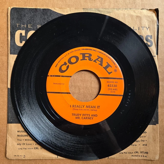 TRUDY PITTS & MR. CARNEY I Really Mean It/Theme From Exodus JAZZ 45 7 ...