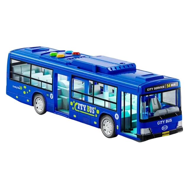 BATTERY-OPERATED CAR MODEL Toy Openable Door Electric City Bus Toy ...