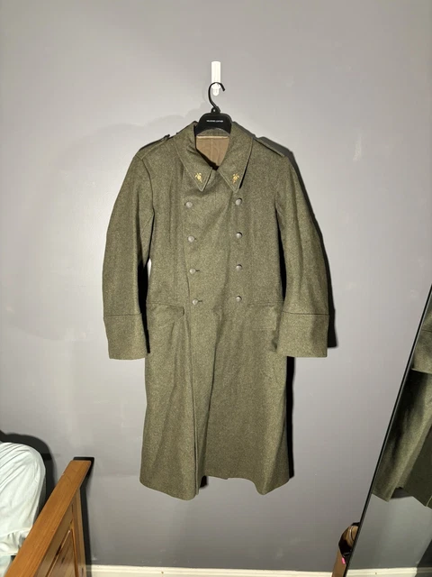VINTAGE WW2 1942 Swedish Army Wool Over Coat Size 40R £212.51 - PicClick UK
