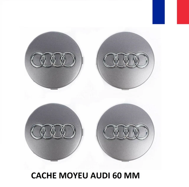 4X CACHE MOYEU Audi 60mm Logo Centre Roue jante Embleme Neuf A1 A3 A4 ...