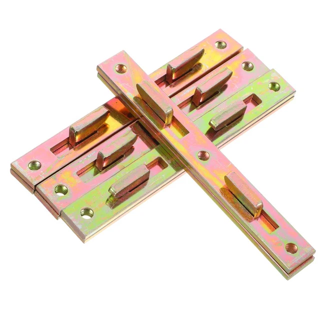 4 PCS BED Rail Fasteners Frame Hardware Brackets Board Fixing Connector ...