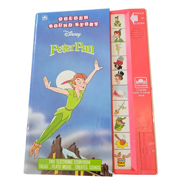 VTG DISNEY PETER Pan Story Book Tested Golden Sound Story WORKS 90s ...