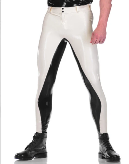 LATEX RUBBER GUMMI Pants uniform Military trousers Masquerade Overall ...
