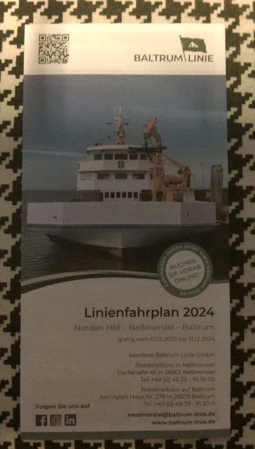 FAHRPLAN LINIENFAHRPLAN BALTRUM Linie 2024 Norden-Neßmersiel-Baltrum ...