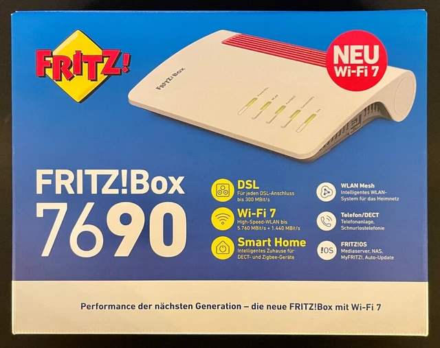 AVM FRITZ!BOX 7690 WLAN Router / weiß WiFi 7 / Multi-Gigabit / NEU OVP ...