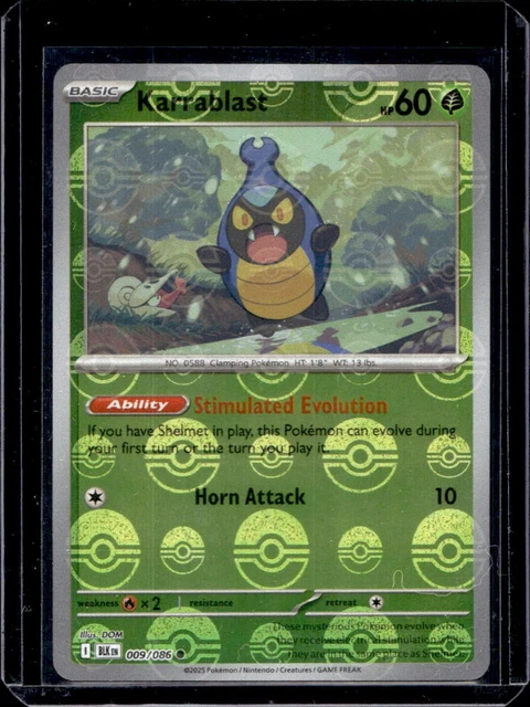 2025 POKEMON SV Black Bolt Karrablast Reverse Holo Poke Ball Common ...