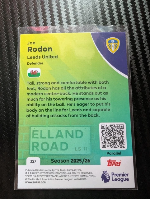 TOPPS PREMIER LEAGUE 2026 Joe Rodon Pink Sparkle 190/399 £5.43 ...