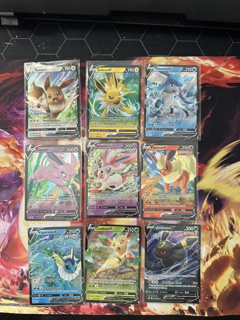 POKEMON TCG EEVEE Evolutions premium collection Promo Set Of 9 V Cards ...