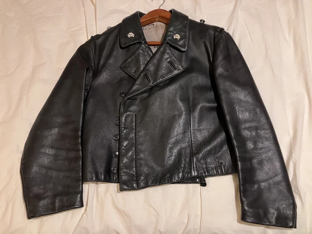 WW2 STYLE BLACK Leather panzer wrap BGS issue size 54 Large £220.00 ...