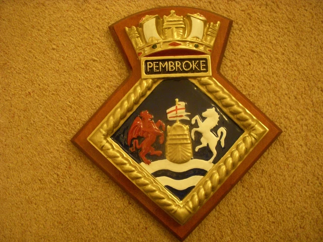 ROYAL NAVY HMS Pembroke ships crest £22.00 - PicClick UK