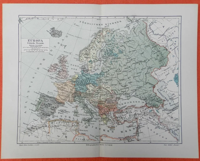EUROPE POLITICAL OVERVIEW German Empire Austria-Hungary MAP 1904 £6.79 ...