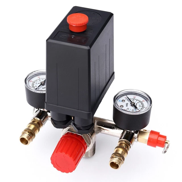 COMPRESSOR PRESSURE SWITCH Air Regulator Kit Safety Valve Press Gauges ...