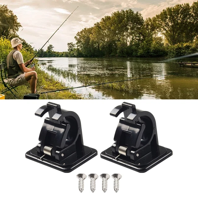 2PCS/SET ABS WALL Mounted Fishing Rod Storage Clip Clamp Holder Rack ...