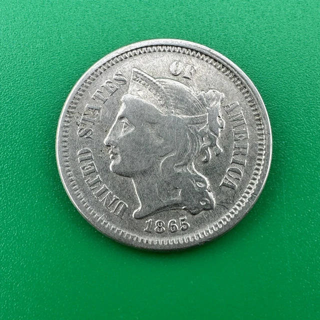 1865 3CN THREE Cent Nickel US Type Coin $41.12 - PicClick AU