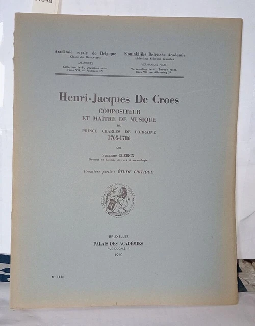 24698|HENRI-JACQUES DE CROES compositeur et maître de musique du Prince ...