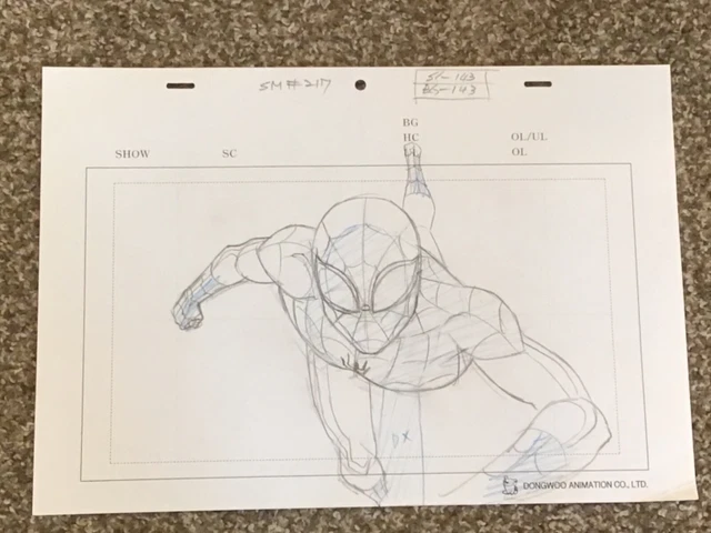 MARVEL SPIDER-MAN ORIGINAL Animation Production Drawings Model Sheets ...