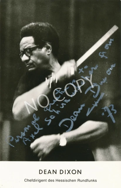 100% AUTOGRAPHE ORIGINAL Autographe Carte Dédicacé Dean Dixon J1.61 EUR ...