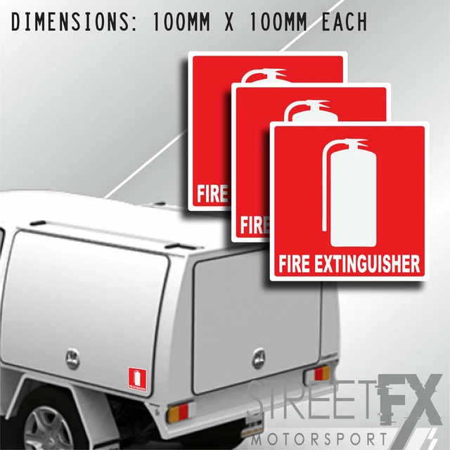 FIRE EXTINGUISHER TRIPLE Sticker Sign Pack 100mm OHS WHS Safety Hazard ...