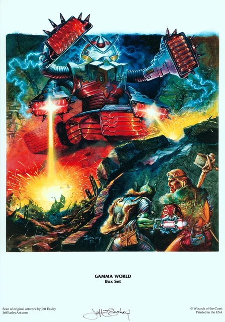 JEFF EASLEY SIGNED TSR AD&D RPG Fantasy Art Print ~ Gamma World Boxed ...